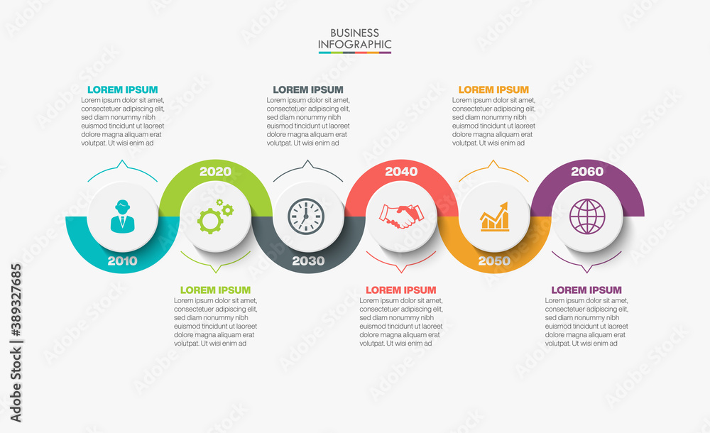 Business data visualization. timeline infographic icons designed for ...