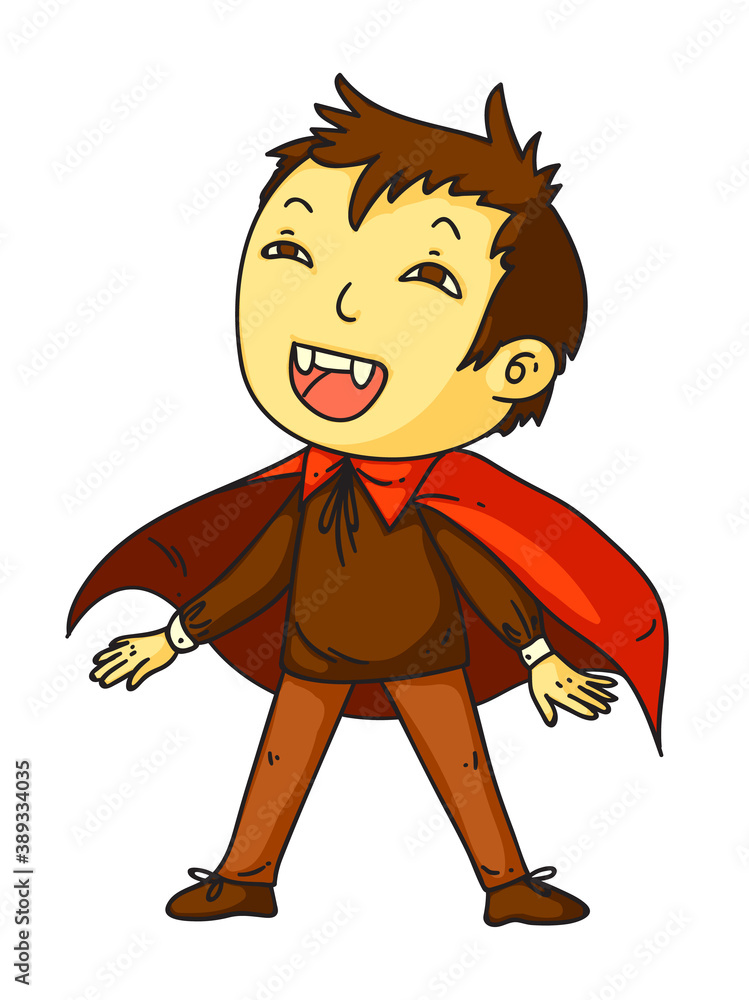 Dracula kid. Happy cartoon count dracula child character isolated on ...
