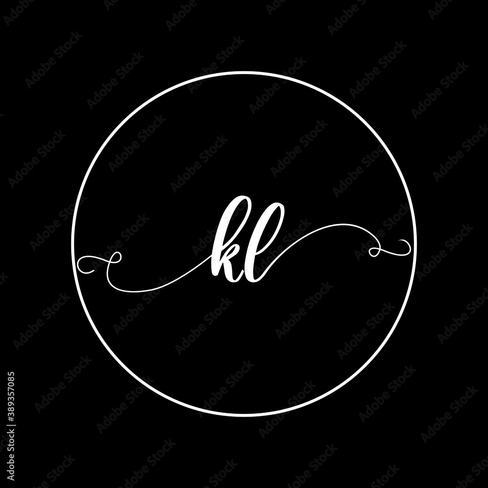 KL Initial logo handwriting beauty illustration monogram Stock Vector ...