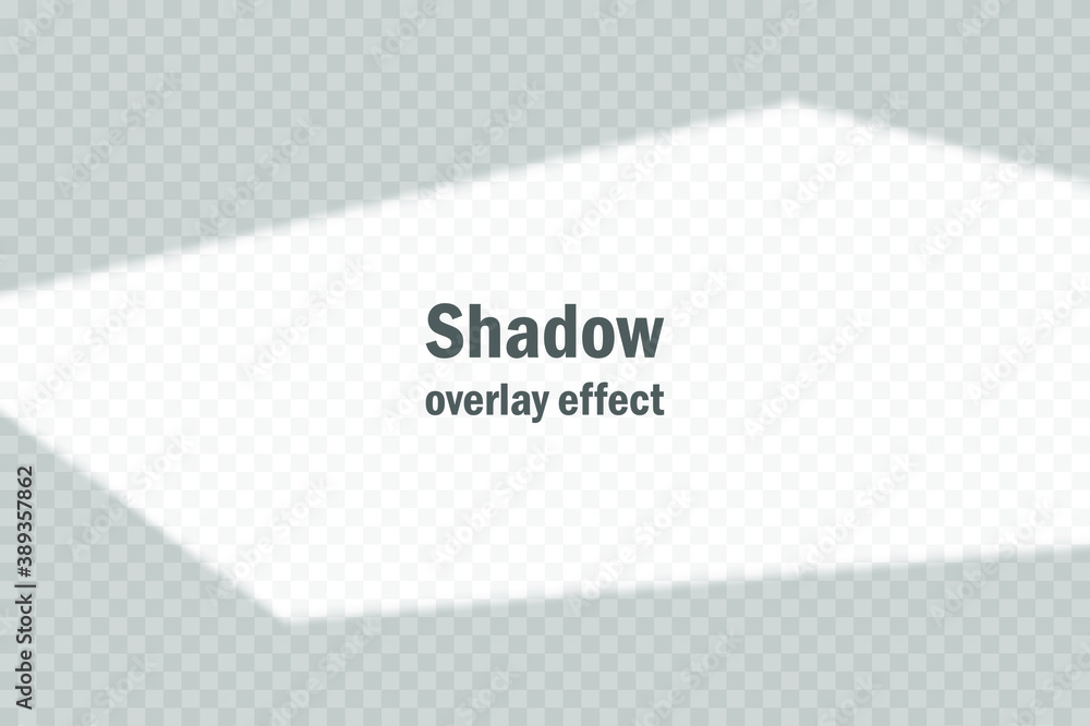 Vector shadow overlay effect. Transparent soft light and shadows from ...