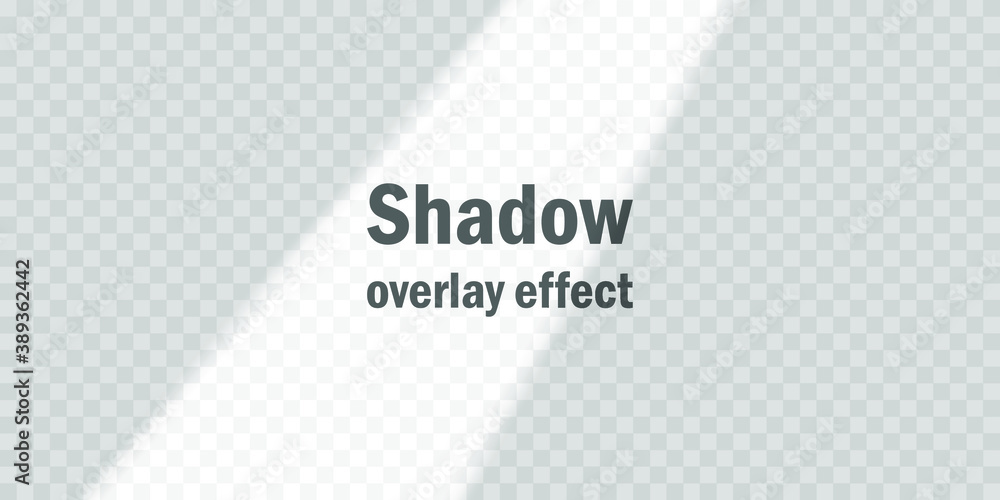 Vector shadow overlay effect. Transparent soft light and shadows from ...