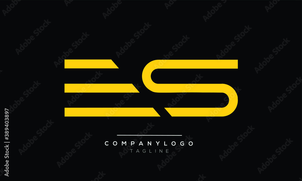 ES initials monogram letter text alphabet logo design Stock Vector ...