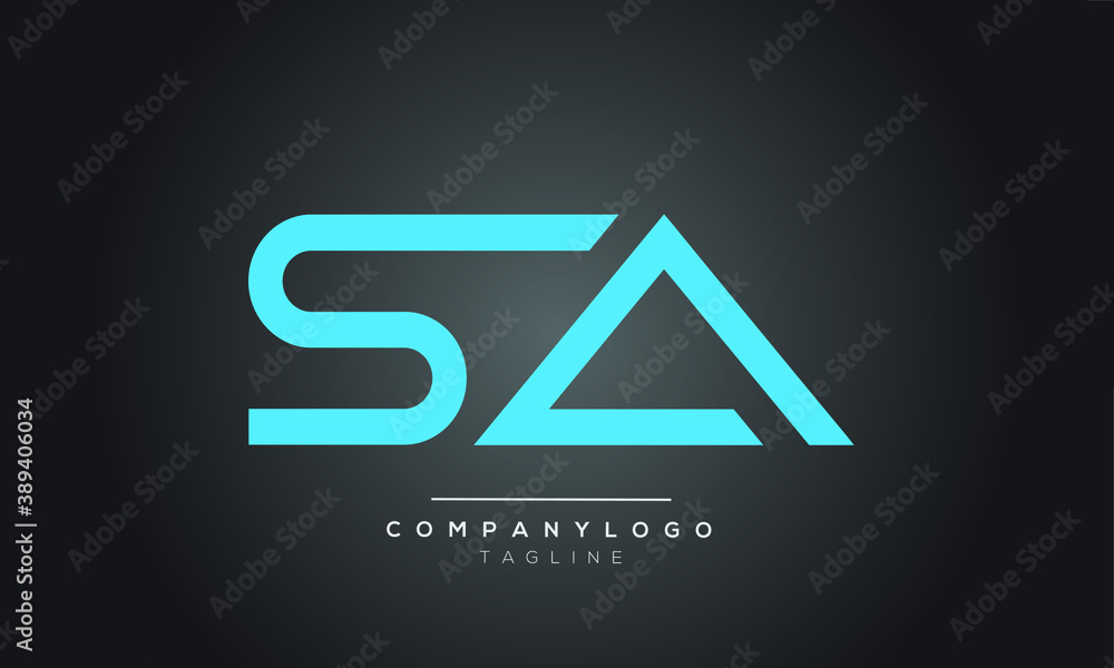 SA initials monogram letter text alphabet logo design Stock Vector ...