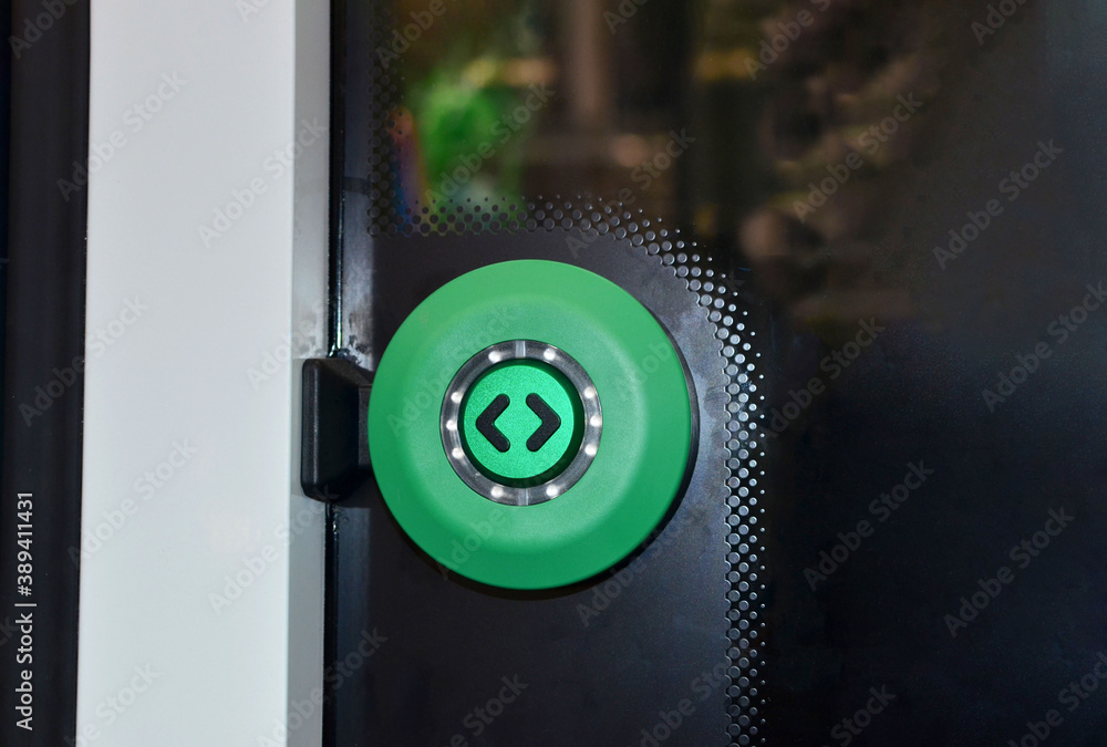 Automatic door with electric button in train for press for open at a ...