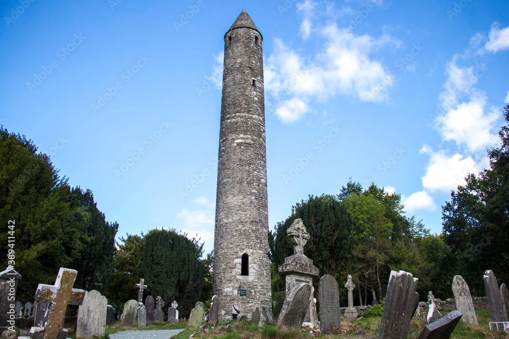 GLENDALOUGH, WICKLOW COUNTY, IRELAND - SEPTEMBER 12, 2018: The Round ...