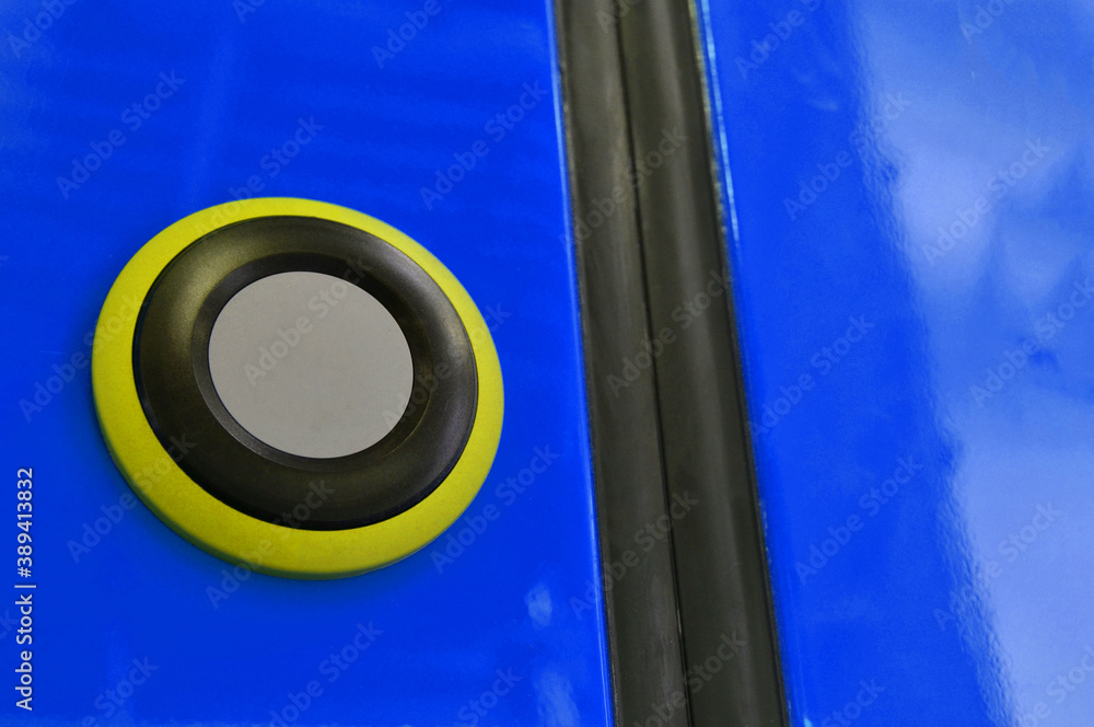 Button with sign wheelchair. Train door push button press to open ...