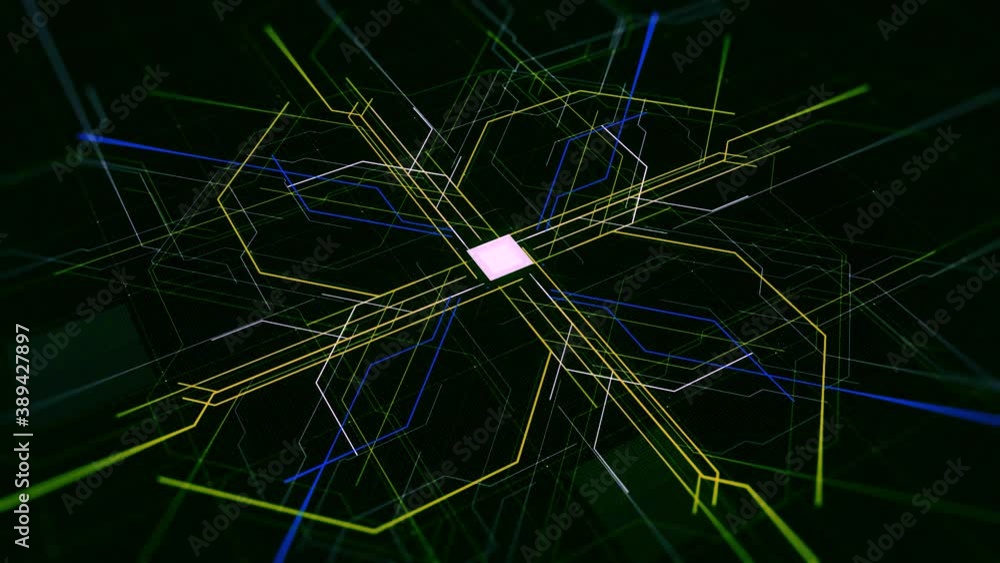 Animation of computer neural circuits. Animation. Cyber animation of ...