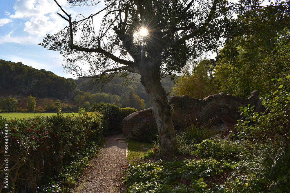 Lovers bridge over the river Avill in Dunster village in Somerset by ...
