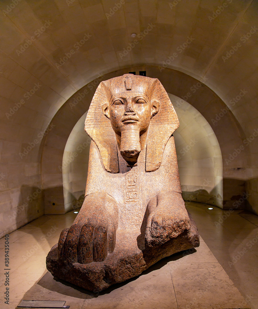 France, Paris, Louvre, Egyptian Hall, May 2015 - The Great Sphinx ...