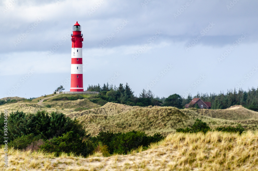 Amrum lighthouse. Amrum is one of the North Frisian Islands on the ...