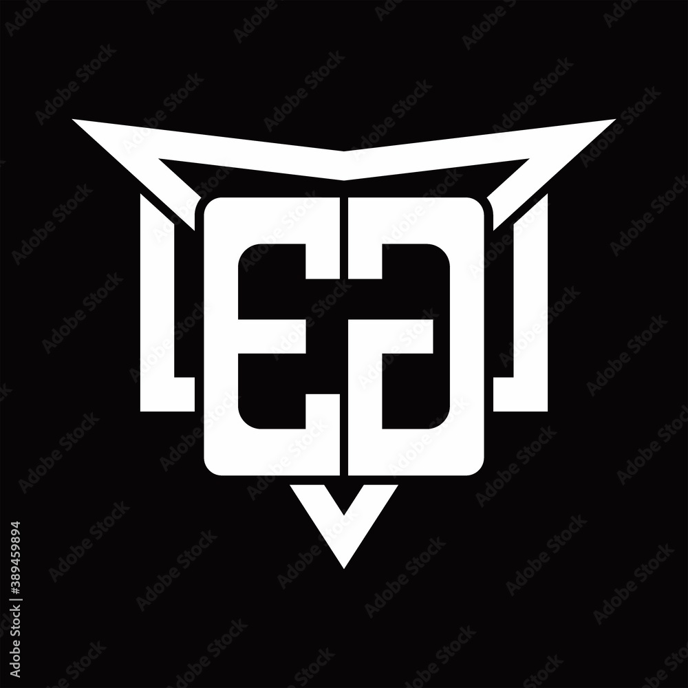 Vecteur Stock EG Logo monogram with triangle sharp and half square ...