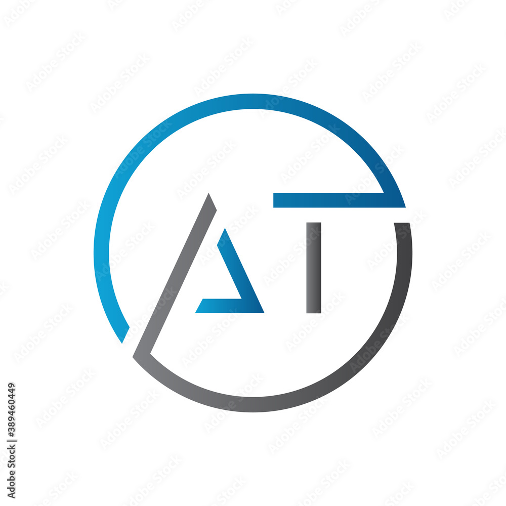 Initial AT letter Logo Design vector Template. Creative Letter AT Logo ...
