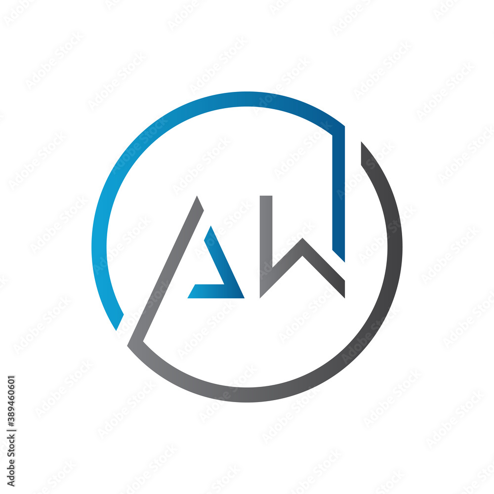 Initial AW letter Logo Design vector Template. Creative Letter AW Logo ...