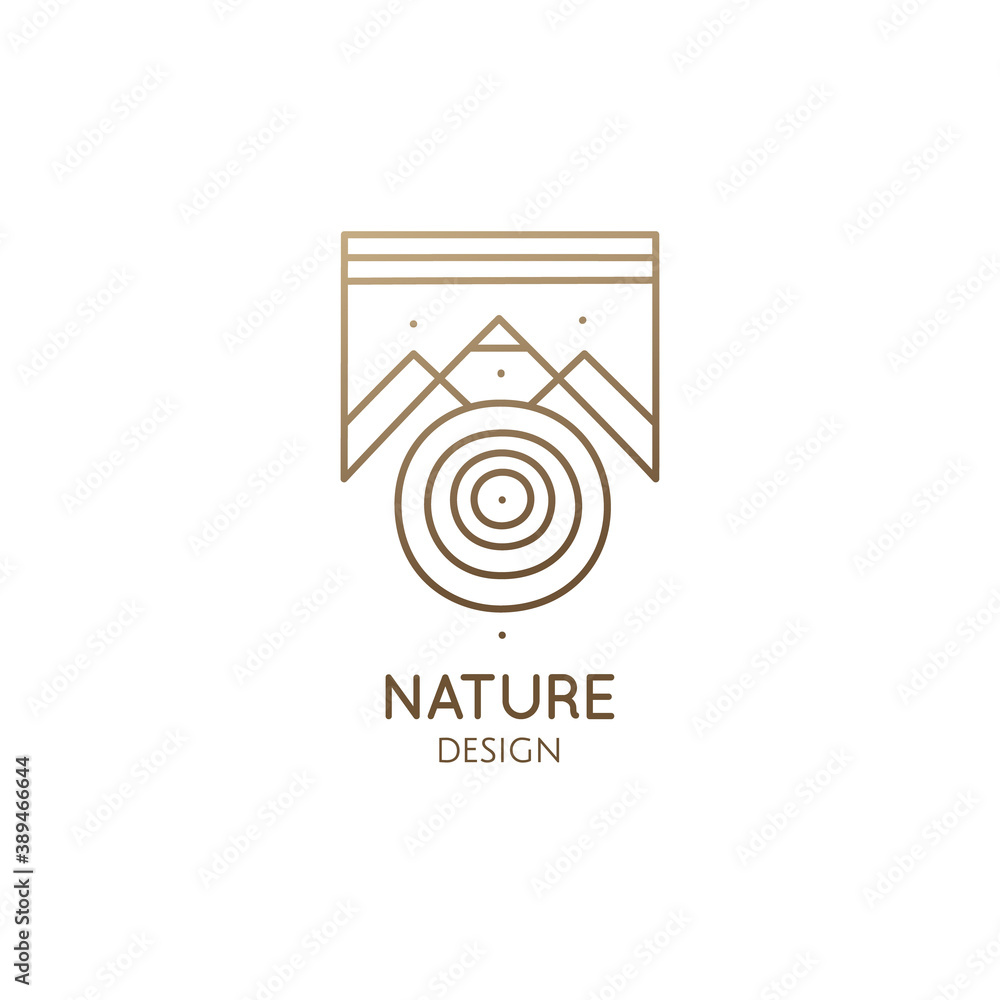 Abstract nature logo geometric elements. Square sacred symbol of ...