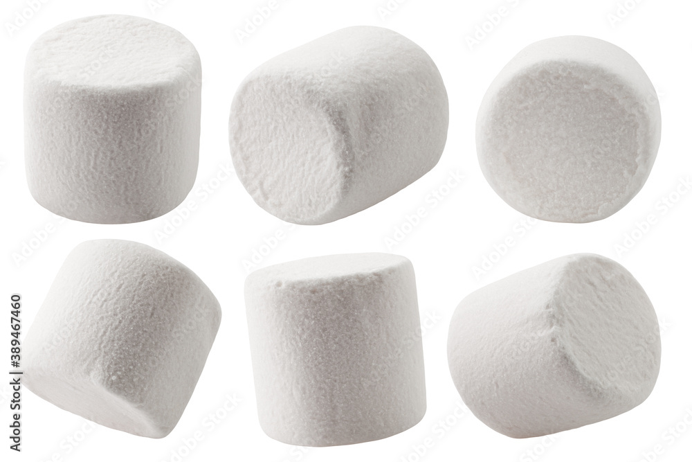 marshmallow isolated on white background, clipping path, full depth of ...