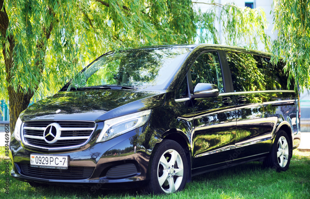Belarus, Brest - June 03, 2019: Mercedes-Benz V-class, front view ...