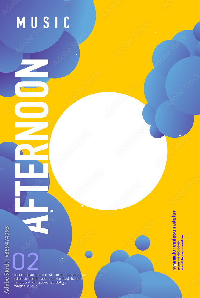 Vector illustration. Poster. Afternoon sky and sunshine. Abstract ...