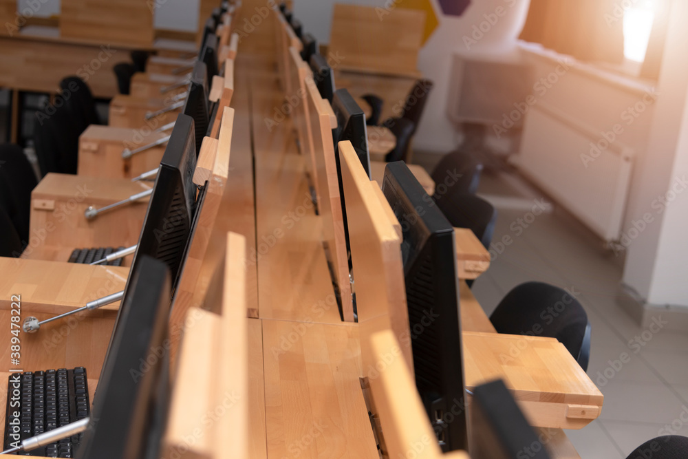 High school computer lab classroom is still empty after months of no ...