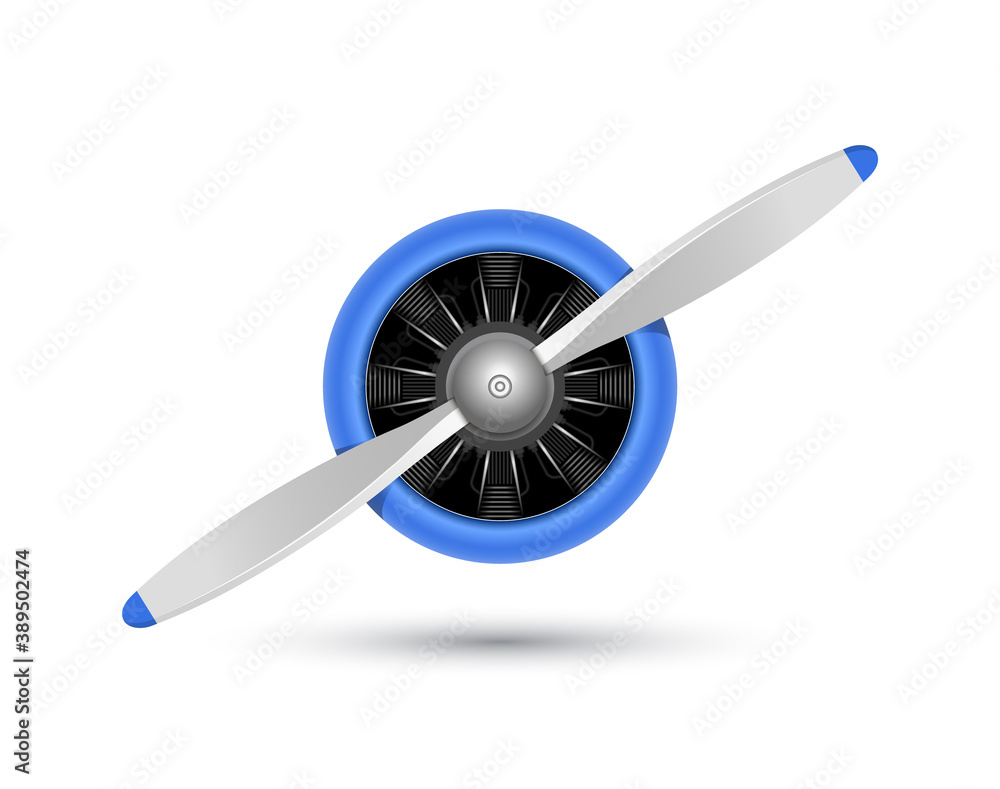 Plane blade propeller, vector airplane wood engine logo icon. Aircraft ...