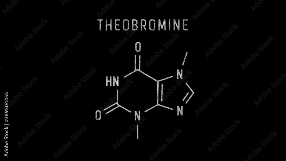 Theobromine or Chocolate Molecular Structure Symbol Sketch or Drawing ...