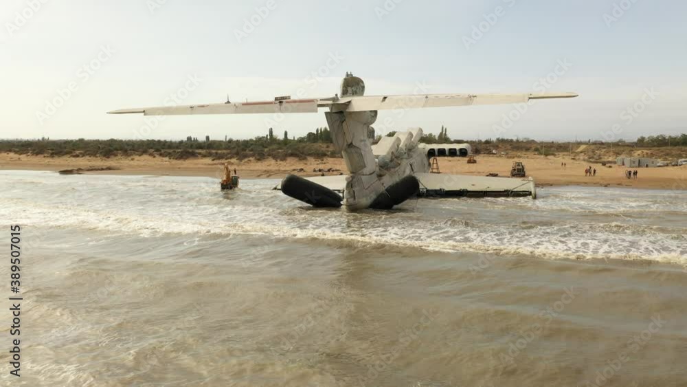 Lun-class ekranoplan, a formerly top-secret Soviet naval vessel. Giant ...