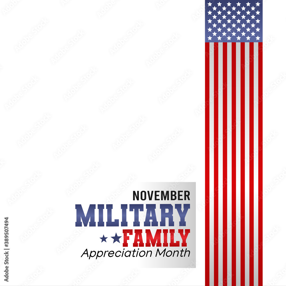 vector graphic of military family appreciation month good for military ...