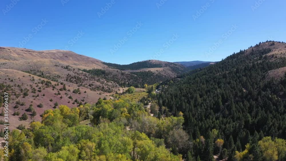 Aerial gold mines mountains Virginia City Montana fast motion 4K ...