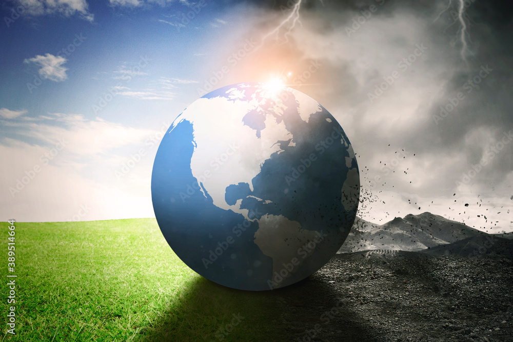 Earth planet impacted by global warming Stock Photo | Adobe Stock