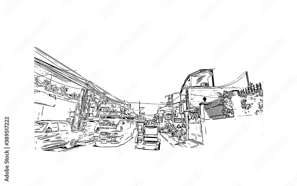 Vetor de Building view with landmark of Cavite is a province in the ...