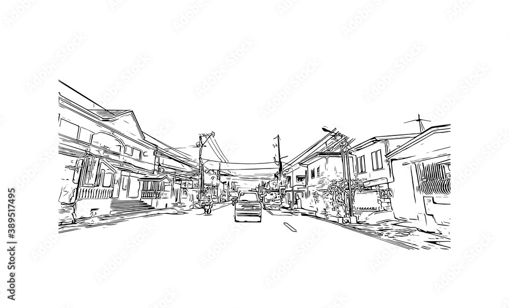 Building view with landmark of Cavite is a province in the Philippines ...