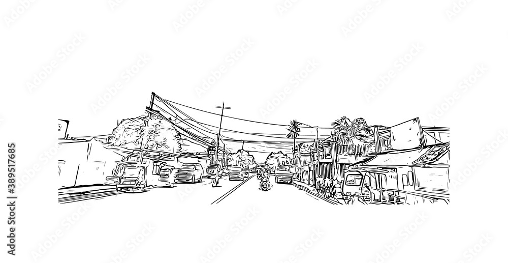 Building view with landmark of Cavite is a province in the Philippines ...