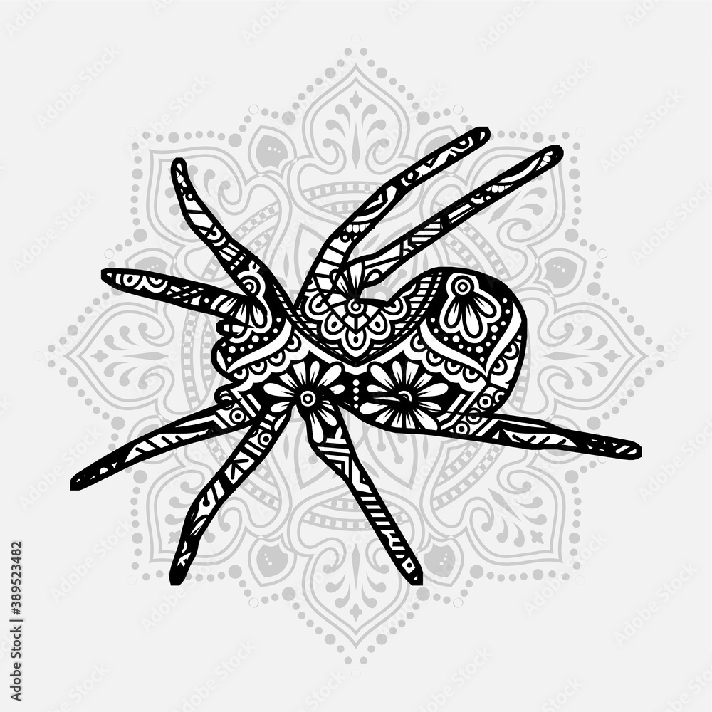Vector illustration of a Insect mandala for coloring book. Insect ...