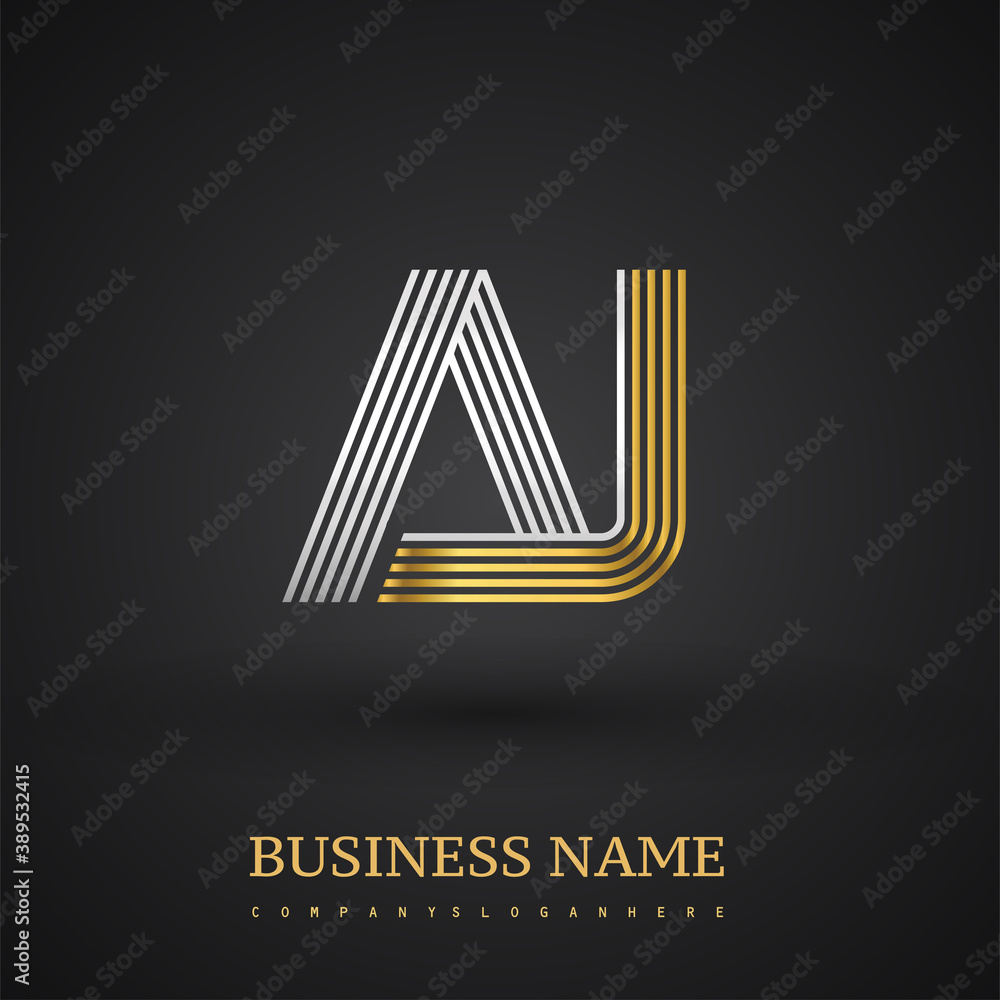 Letter AJ logo design. Elegant gold and silver colored, symbol for your ...