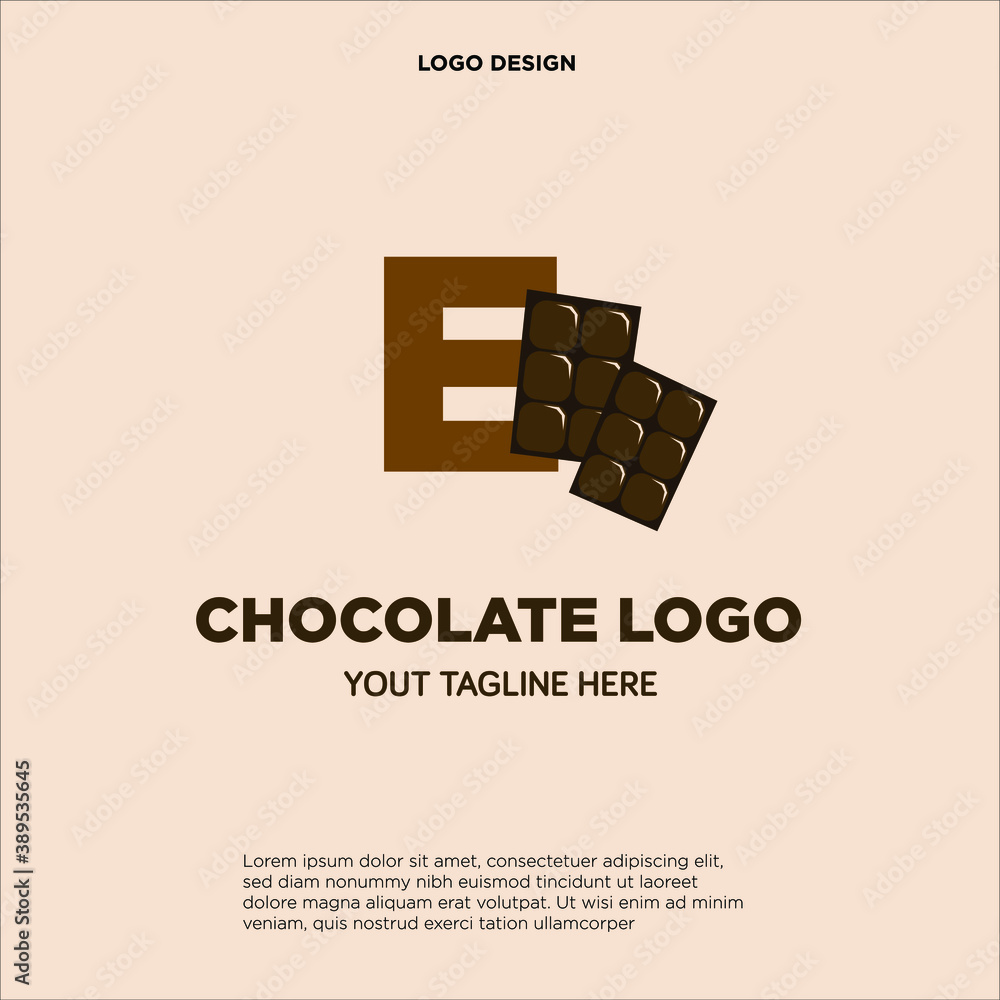 Letter E Chocolate logo template design in Vector illustration Stock ...