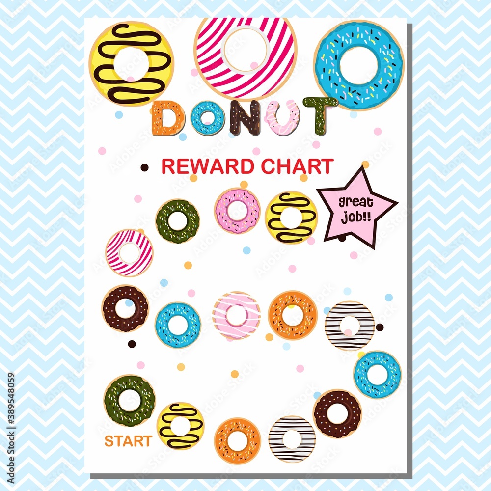 Reward Chart, Donuts Reward Chart Stock Vector | Adobe Stock