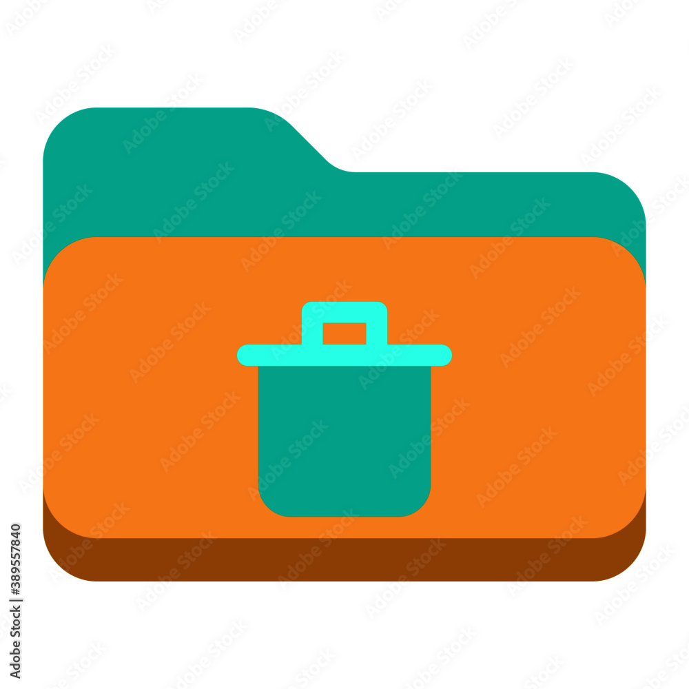 Trash folder icon with flat style. Suitable for website design, logo ...