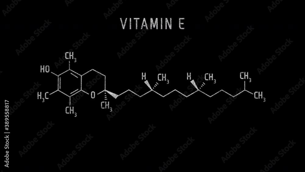 Vitamin E Molecular Structure Symbol Sketch or Drawing Animation on ...