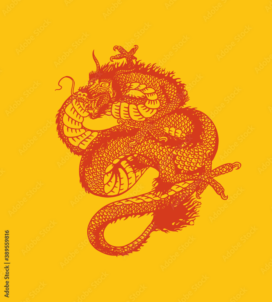 Japanese dragon. Mythological animal or Asian traditional reptile ...