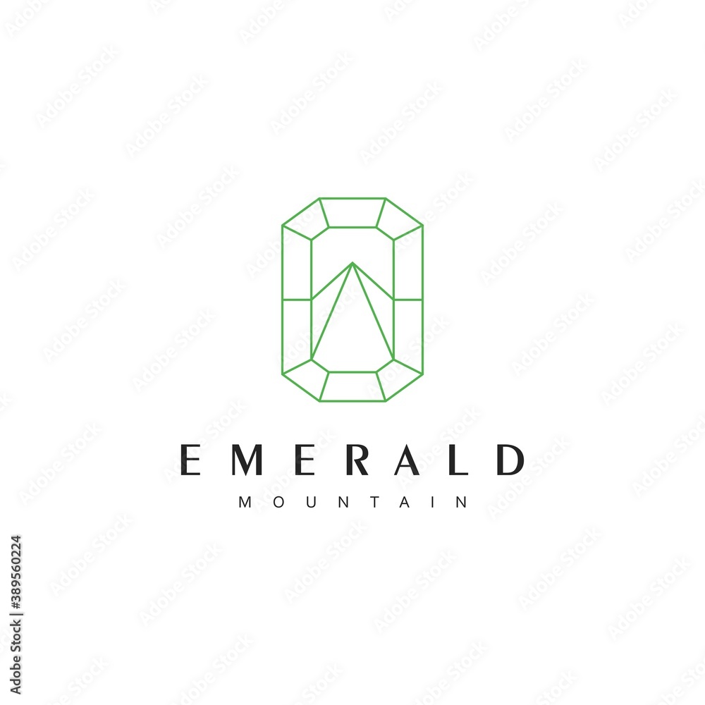 Modern and elegant emeral stone logo design Stock Vector | Adobe Stock
