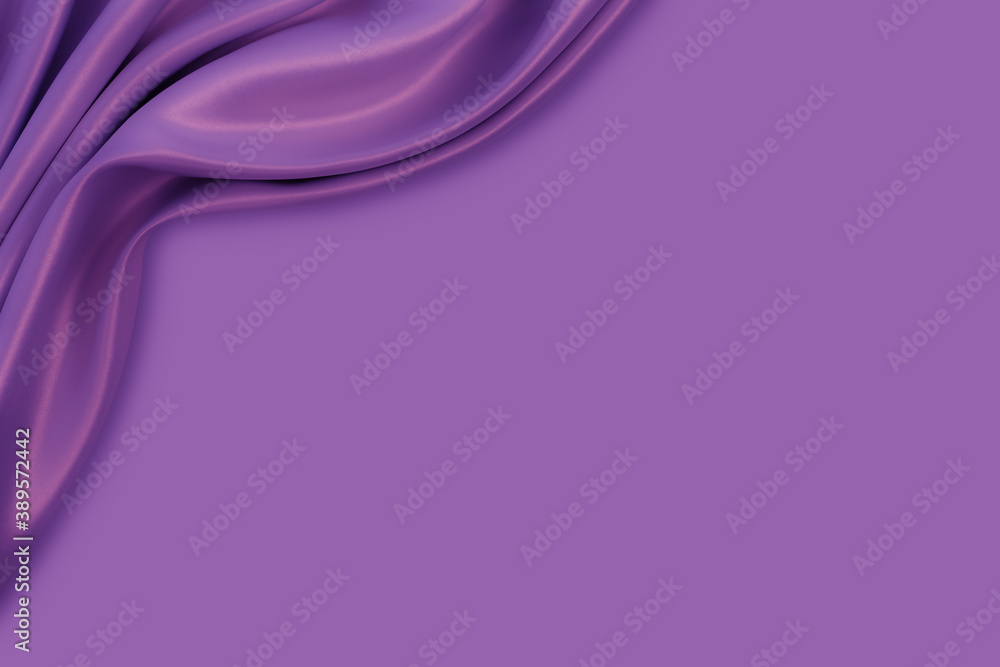 Beautiful elegant wavy violet purple satin silk luxury cloth fabric ...