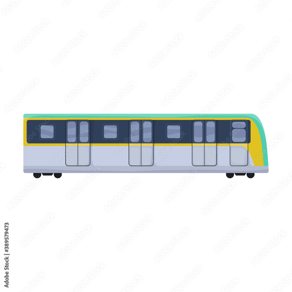 Subway train cartoon vector icon.Cartoon vector illustration cargo ...