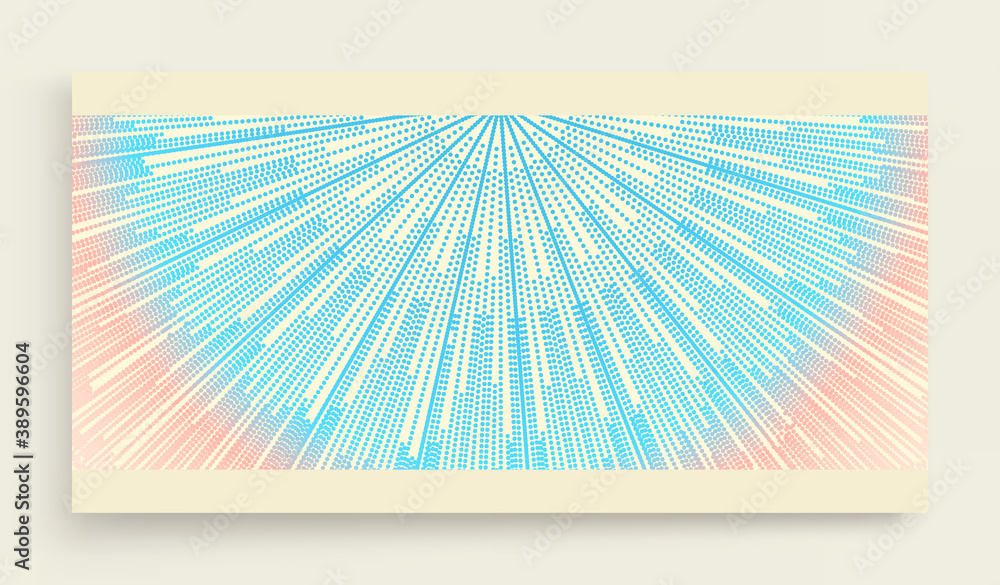 3d abstract half-round. Array with dynamic particles. Cover design ...