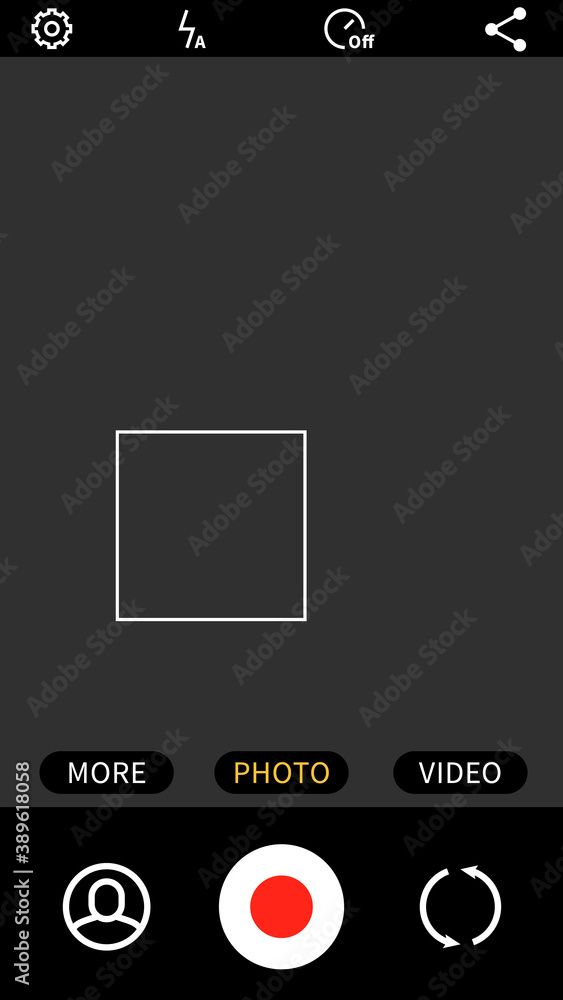 Smartphone application. Mobile video and photo app, camera viewfinders ...