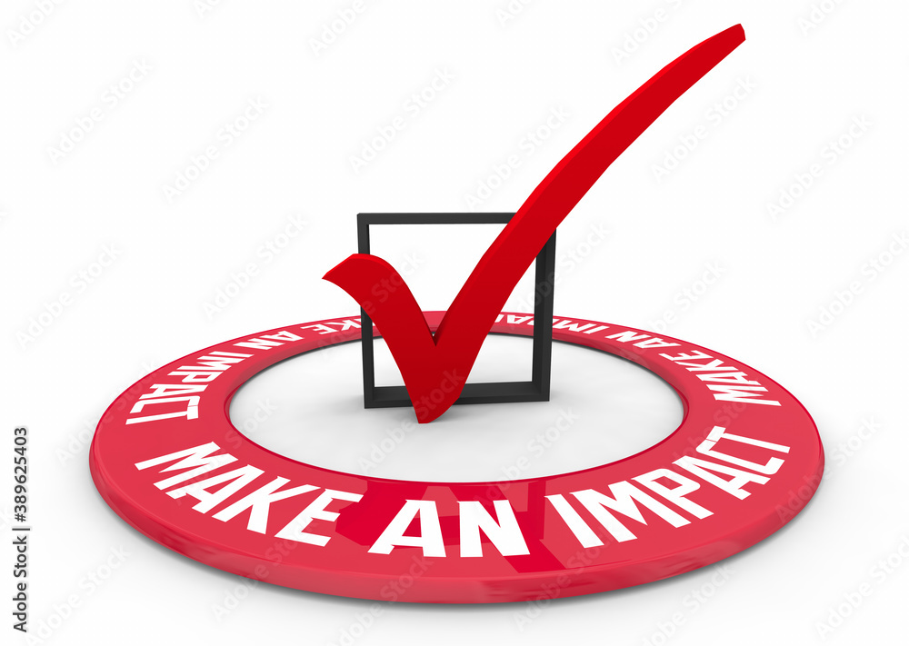 Make an Impact Difference Positive Change Check Mark Box 3d ...
