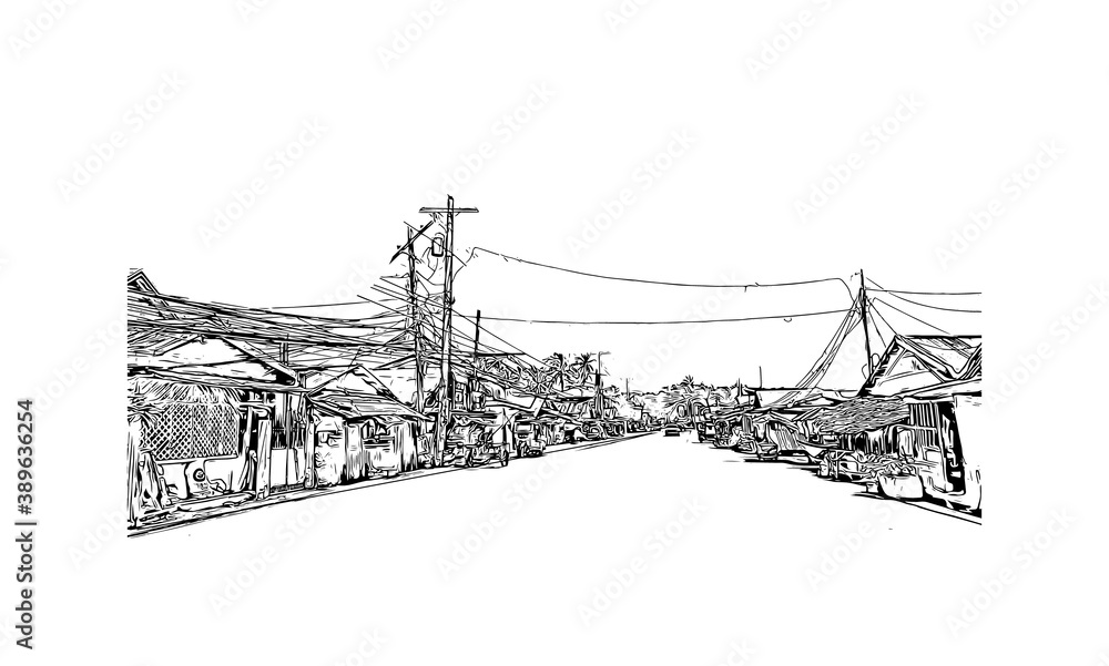 Vecteur Stock Building view with landmark of Catbalogan is the capital ...