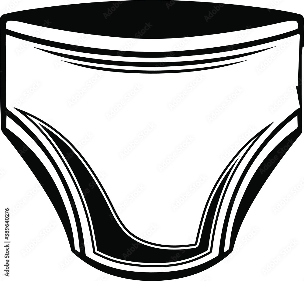 Disposable baby or adult diaper / nappy line art vector icon for apps ...