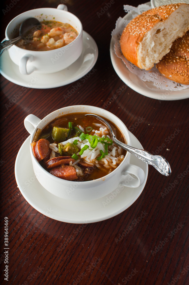 Gumbo. Jumbo shrimp, clam, mussels. lobster tail, crab claws cooked in ...