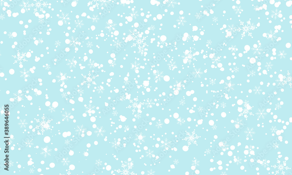 Falling snow background. White Snowflakes. Winter Blue Sky. Christmas ...
