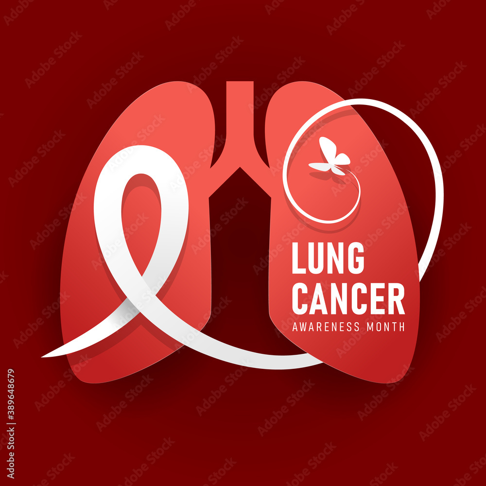 Lung Cancer Ribbon Butterfly