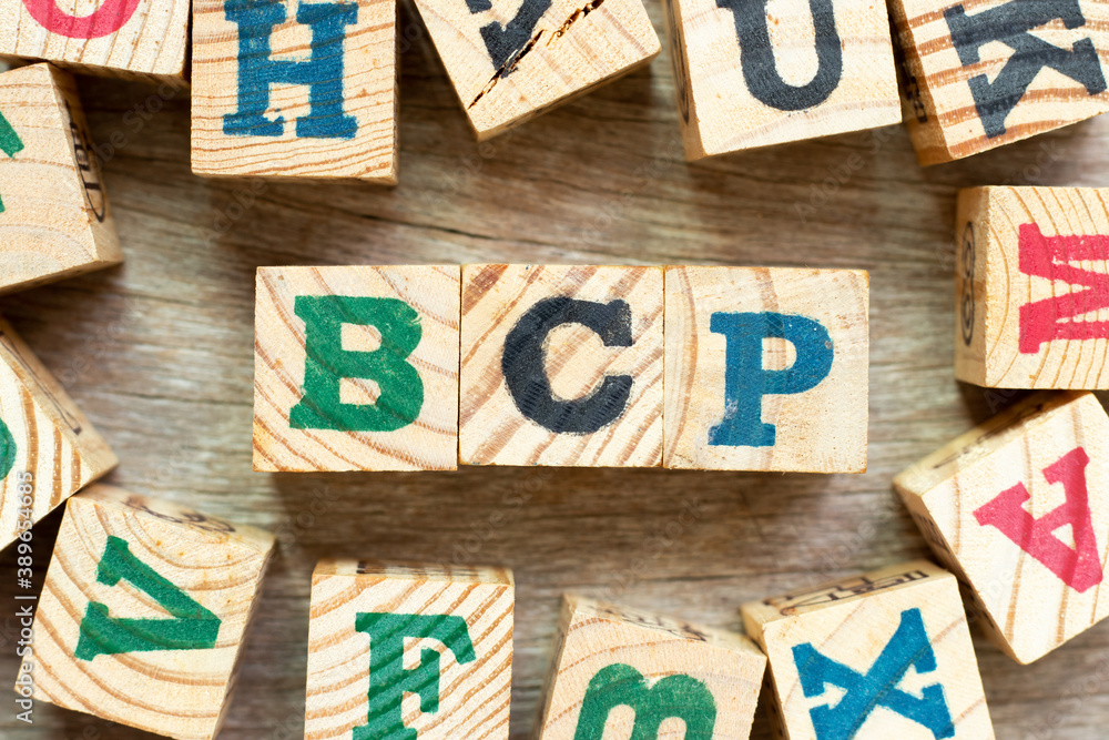 Alphabet letter block in word BCP (abbreviation business continuity ...